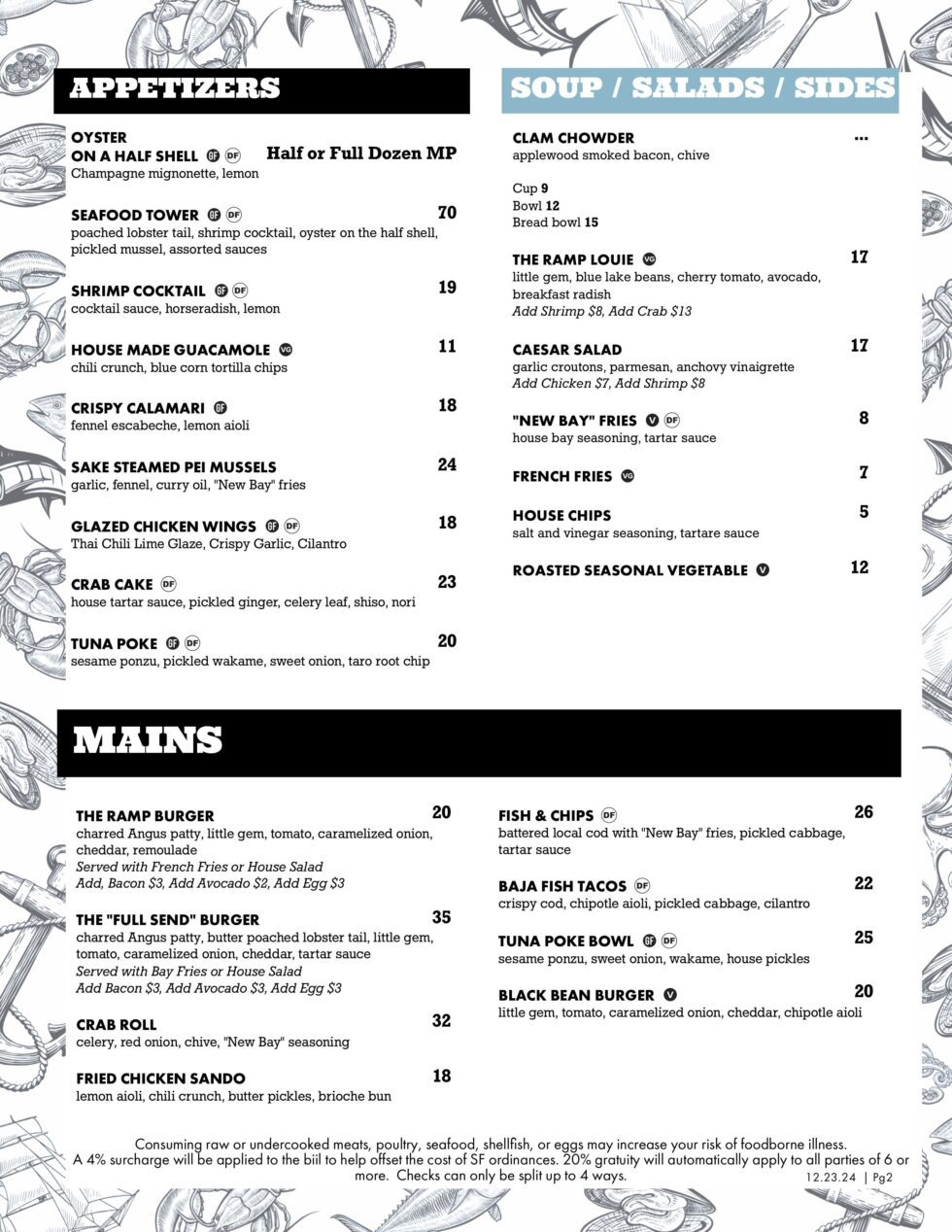Menu - The Ramp Restaurant